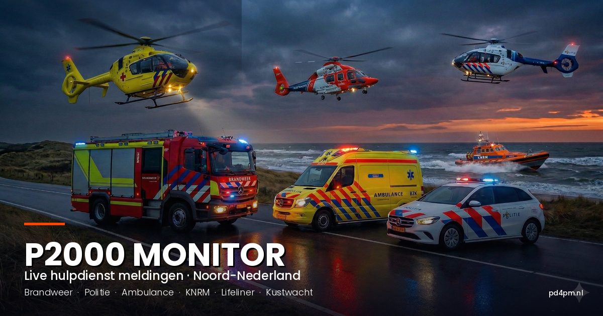 P2000 Live Monitor Noord-Nederland | Brandweer, Politie, Ambulance | PD4PM